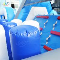 China Blue White Inflatable Obstacle Course with Slide Climbing Wall and Interactive Games for Party Rental Events（YKO050) for sale