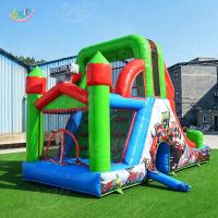 China Block Building Theme Inflatable Slide with Climbing Wall and Bounce House for Party Rental Events（YKO053) for sale