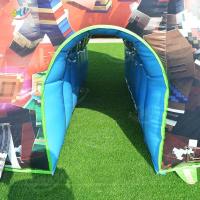 China Block Building Theme Inflatable Slide with Climbing Wall and Bounce House for Party Rental Events（YKO053) for sale