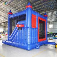 China Blue Speed Character Inflatable Bounce House with Slide and Enclosed Play Area for Kids Party Rentals(YKC237) for sale