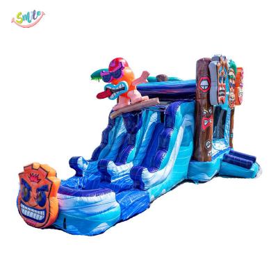 China Tiki Tovi Adventure Inflatable Combo Bouncer with Two Slides Climbing Zone and Enclosed Play Space for Events for sale