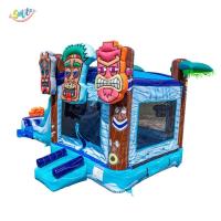 China Tiki Tovi Adventure Inflatable Combo Bouncer with Two Slides Climbing Zone and Enclosed Play Space for Events for sale