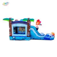 China Tiki Tovi Adventure Inflatable Combo Bouncer with Two Slides Climbing Zone and Enclosed Play Space for Events for sale