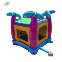 China Teal Rippling Rush Bouncer Tropical Inflatable Castle with Enclosed Bounce Area for Birthday Parties and Outdoor Events for sale