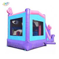 China 3D Unicorn Inflatable Slide Bounce House with Climbing Wall Heart Print Bouncy Castle for Rental for sale
