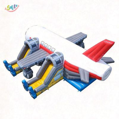 China Inflatable Airplane Slide with Dual Lanes for Indoor Playgrounds Outdoor Events and Party Rental Businesses for sale