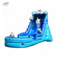 China Commercial Inflatable Dolphin Water Slide with Landing Pool for Amusement Parks Outdoor Recreation and Rental Businesses for sale