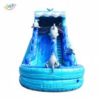 China Commercial Inflatable Dolphin Water Slide with Landing Pool for Amusement Parks Outdoor Recreation and Rental Businesses for sale