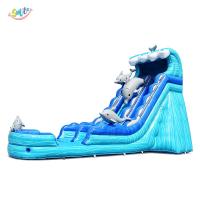 China Commercial Inflatable Dolphin Water Slide with Landing Pool for Amusement Parks Outdoor Recreation and Rental Businesses for sale