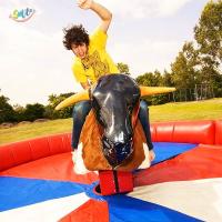 China Inflatable Mechanical Bull Ride Arena Rodeo Simulator for Carnival Party Event Rental for sale