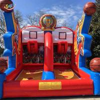 China Inflatable Basketball Toss Game Dual Lane Hoop Challenge for Party Rental Carnival School Sports Event for sale
