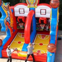 China Inflatable Basketball Toss Game Dual Lane Hoop Challenge for Party Rental Carnival School Sports Event for sale