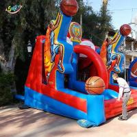 China Inflatable Basketball Toss Game Dual Lane Hoop Challenge for Party Rental Carnival School Sports Event for sale