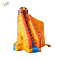 China Orange Inflatable Water Slide with Climbing Steps for Kids Water Park Family Fun for sale
