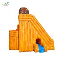 China Orange Inflatable Water Slide with Climbing Steps for Kids Water Park Family Fun for sale