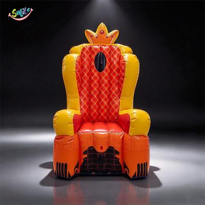 China Royal Inflatable Throne Chair with Crown Decoration for Birthday Celebrations Wedding Ceremonies and Party Rentals for sale