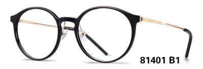 China Round Eye Optical Ultra Light Eyeglass Frames Metal Temples PEI Plastic Frames for sale
