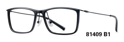 China Plastic Light Style Full Rim Eyeglass Frames Metal Temple Square for sale