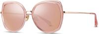 China Plastic Cat Eye Frames Women Parim Polorised Sunglasses Pink for sale