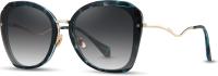 China Butterfly Mirror Non Polarized Sunglasses Plastic Frame Grey Tea Color Lens For Woman for sale