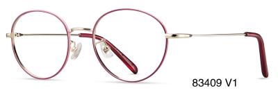 China Women Flexible Eyeglass Frames Retro Round Glasses Metal Optical Frames for sale
