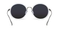 China Women Scratch Resistant Sunglasses , Grey Blue Plastic Sunglasses Metal Temples for sale