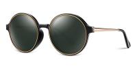 China Round Pattern Glass Polarized Sunglasses , Polarized Sunglasses Metal Frame for sale