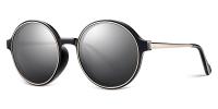 China Round Pattern Glass Polarized Sunglasses , Polarized Sunglasses Metal Frame for sale