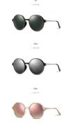 China Round Pattern Glass Polarized Sunglasses , Polarized Sunglasses Metal Frame for sale