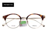 China Ultra Light Eyeglass Frames , Half Plastic Eyeglass Frames Round 48 21 145 for sale