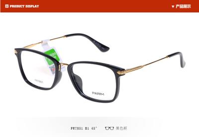 China Gold Optical Parim Eyeglasses Frames With Plastic Metal Mixture Material for sale