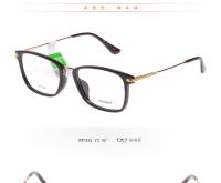 China Gold Optical Parim Eyeglasses Frames With Plastic Metal Mixture Material for sale