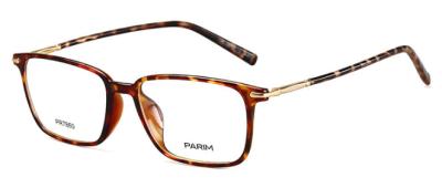 China Unisex Brown Plastic Parim Eyeglasses Frames Low Profile Elegance Design for sale