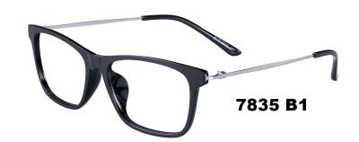China Unisex Prescription Eyeglass Frames , Metal Temple Plastic Optical Square Frames for sale