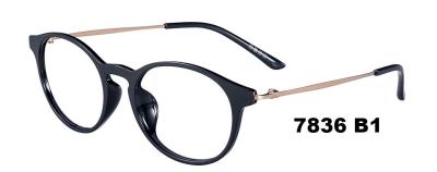 China Lightweight Optical Metal Eyeglasses Frames Plastic Optical Big Round Eye Frames for sale