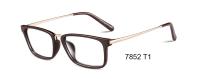 China 53MM Lens Ultra Light Eyeglass Frames Metal Temple Eyeglasses Square Frames for sale