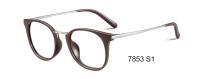 China Plastic Flexible Optical Glasses Frames Metal Temple Square Eyeglasses Frames for sale