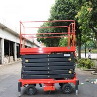 China 4M 6M High Mobile Scissor Lift Platform Movable Scissor Lift for sale