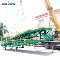 China Logistics Center Portable Forklift Ramp 10T Hydraulic Ramp For Container Unloading for sale