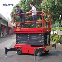 China 300kg-1500kg Mobile Scissor Lift Platform With Solid Tires And AC DC Power for sale