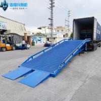 China Loading And Unloading Portable Dock Ramp Blue 10-Meter With 12-Ton Capacity For Efficient Heavy Loading for sale