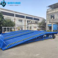 China Loading And Unloading Portable Dock Ramp Blue 10-Meter With 12-Ton Capacity For Efficient Heavy Loading for sale