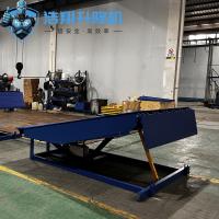 China 15T Blue Adjustable Height Hydraulic Truck Dock Leveler Loading Dock Lifts for sale