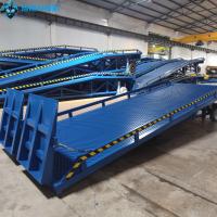 China 10T-10M Customized Blue Loading And Unloading Goods Hydraulic Dock Ramp for sale