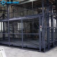 China 10m High Black 500kg-20000kg Industrial Indoor Goods Lift Hydraulic Cargo Elevator for sale