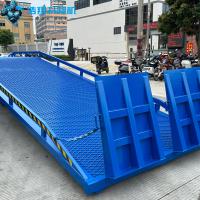 China 10T-10M Customized Blue Loading And Unloading Goods Hydraulic Dock Ramp Product Details for sale