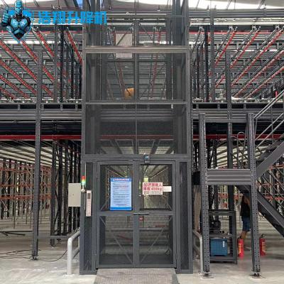 China 10m High 500kg-20000kg Grey Industrial Indoor Goods Lift Hydraulic Cargo Elevator for sale