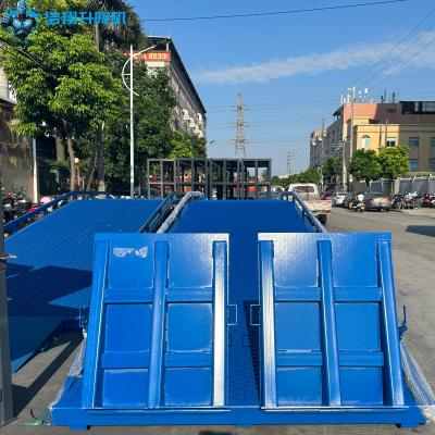China 10T-10M Customized Blue Loading And Unloading Goods Hydraulic Dock Ramp Product Details for sale
