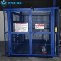 China 6m High 500kg-20000kg Blue Industrial Indoor Goods Lift Hydraulic Cargo Elevator for sale