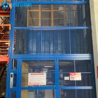 China 8m High 500kg-20000kg Blue Industrial Indoor Goods Lift Hydraulic Cargo Elevator for sale